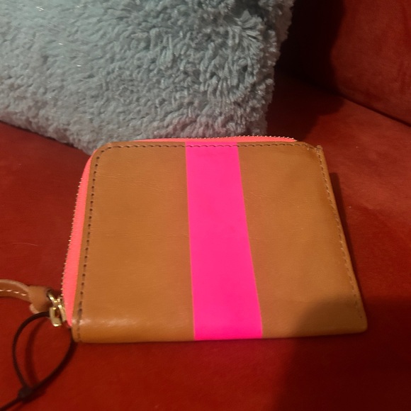 Clare V | Bags | Clare V Corner Zip Wallet In Russet Skirting With Neon ...